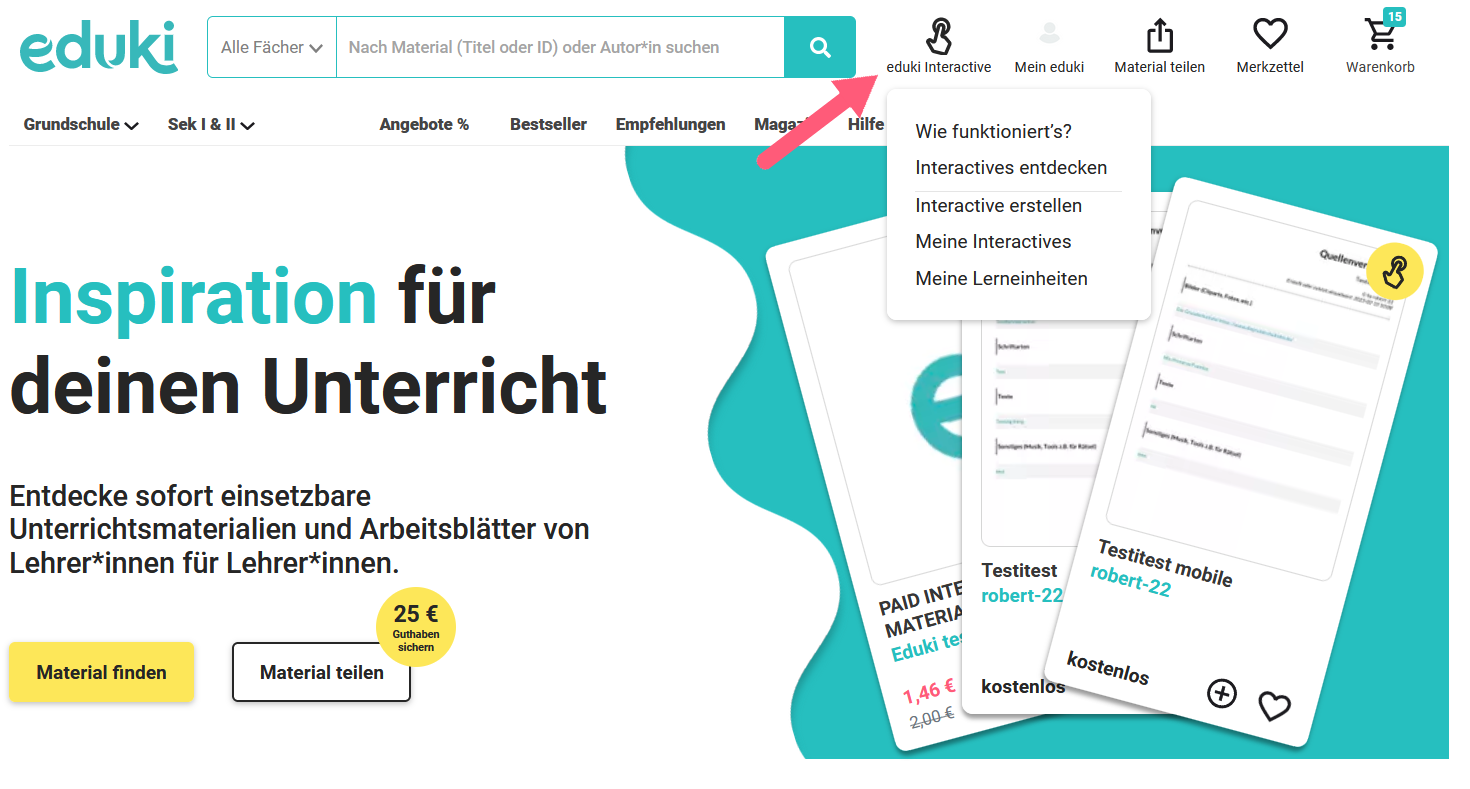 Interactives erstellen – eduki